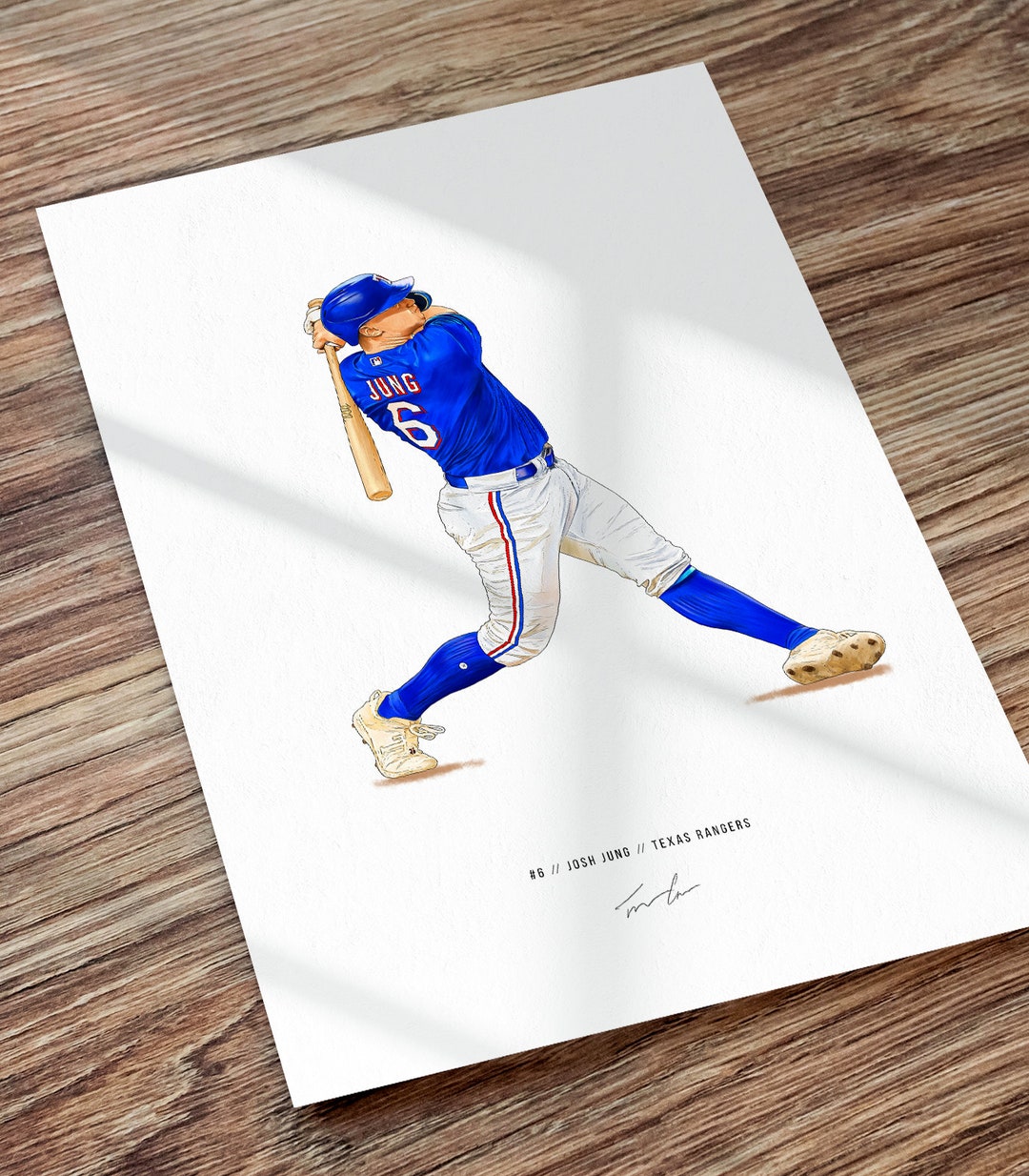 Josh Jung Poster Texas Rangers Baseball Art Print Poster - Etsy