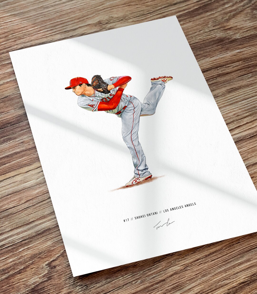 Shohei Ohtani Pitching Poster Los Angeles Angels MLB Baseball Wall Art ...