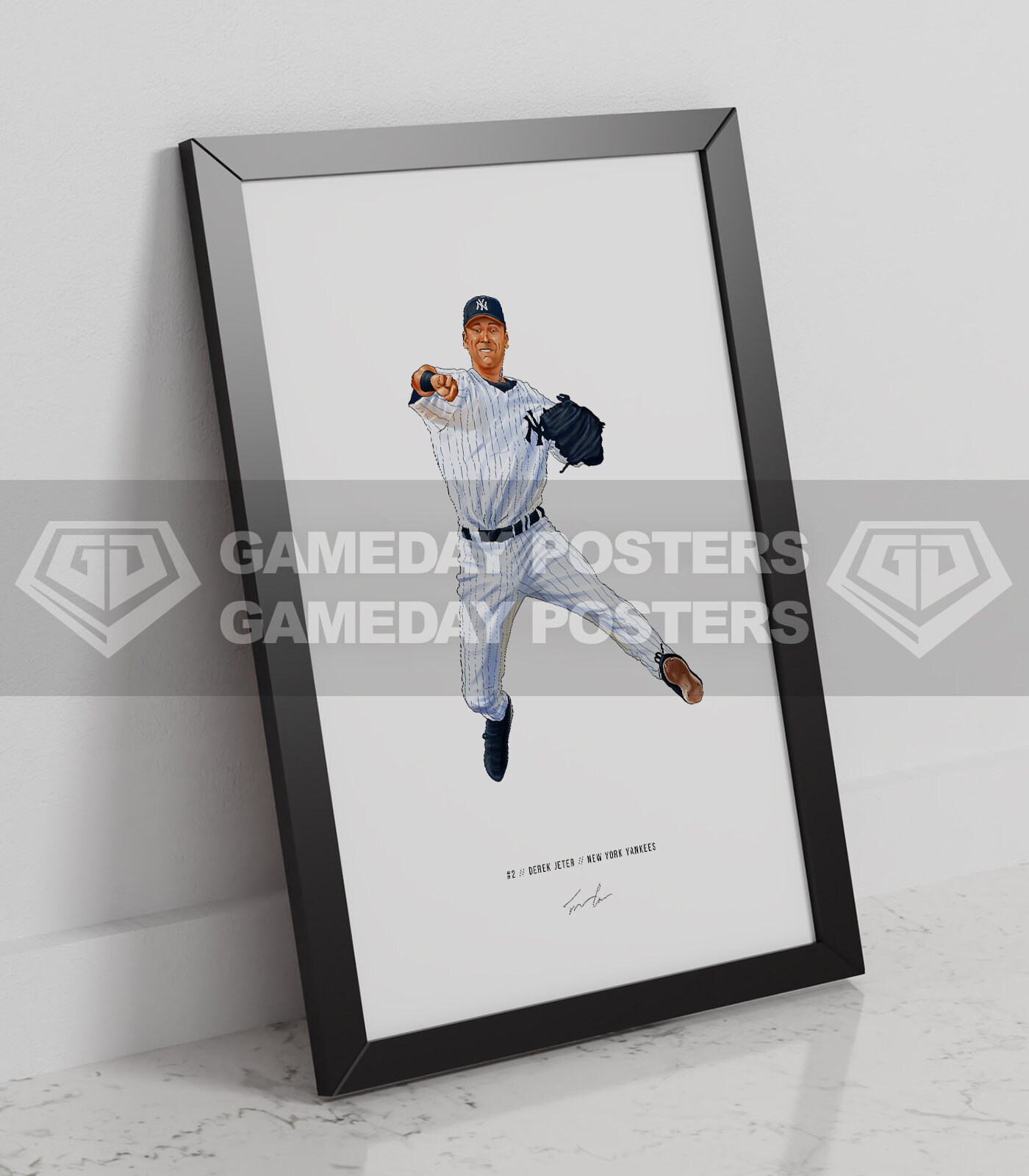 Derek Jeter V2 Poster New York Yankees MLB Baseball Wall Art - Etsy