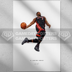 Lebron James Poster Miami Heat NBA Basketball Art Print - Etsy