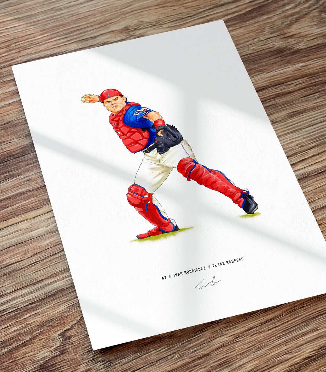 Ivan Pudge Rodriguez Poster Texas Rangers MLB Baseball Art Print - Etsy