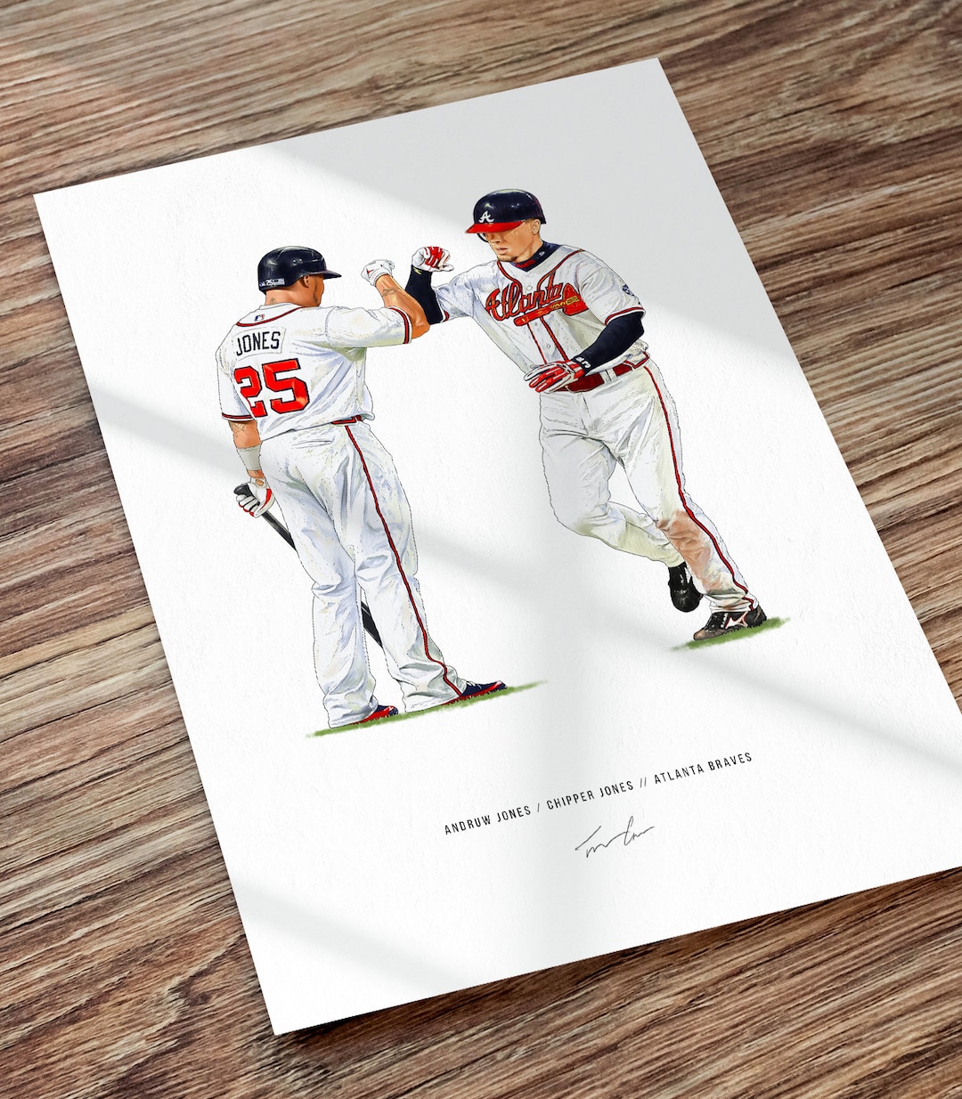 Chipper Jones Andruw Jones Poster Atlanta Braves Baseball Wall Art ...