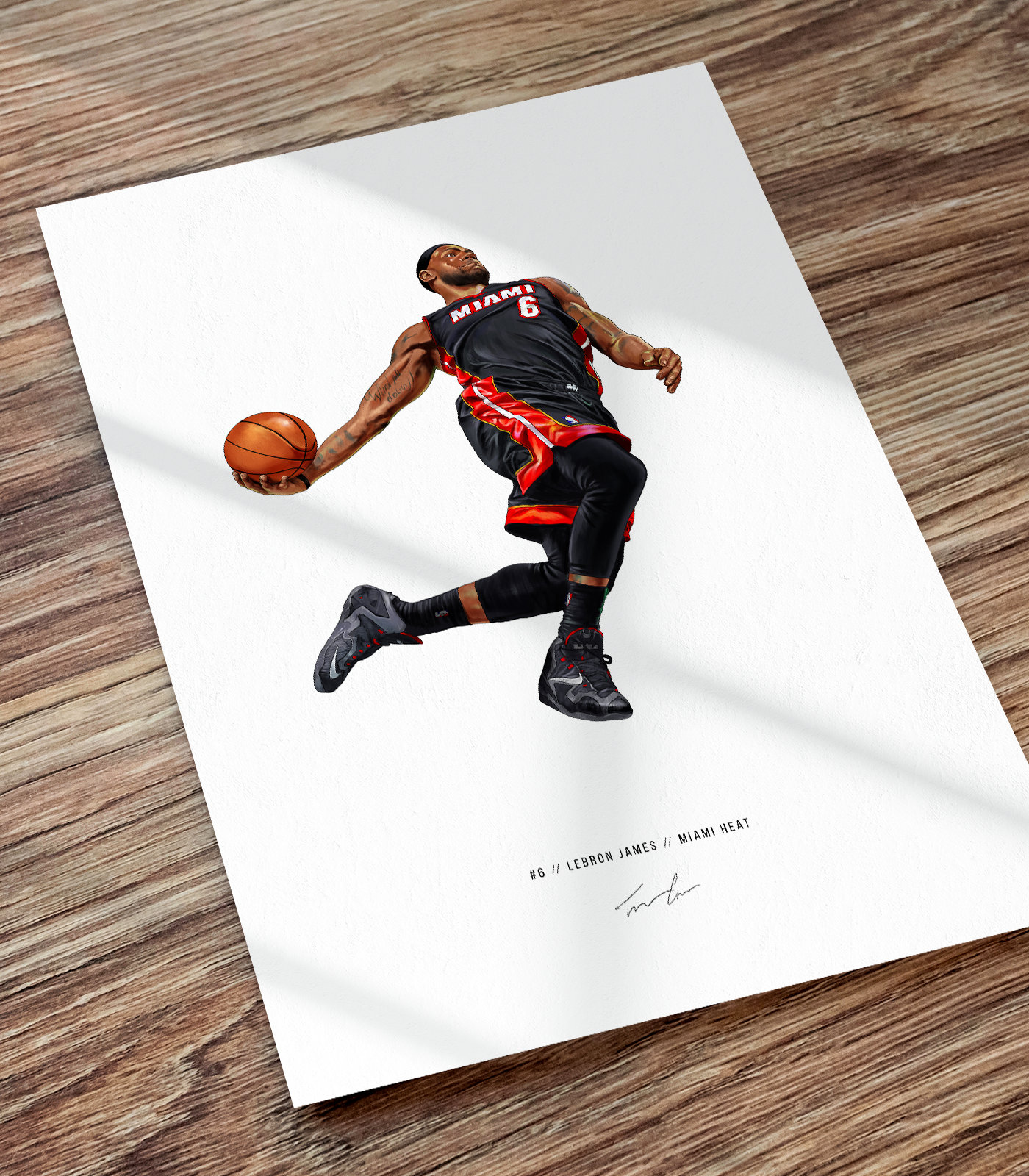 Lebron James Poster Miami Heat NBA Basketball Art Print - Etsy