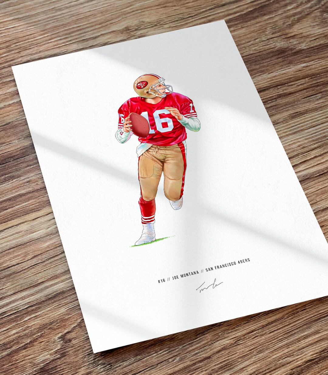 Joe Montana Poster San Francisco 49ers NFL Football Art Print - Etsy