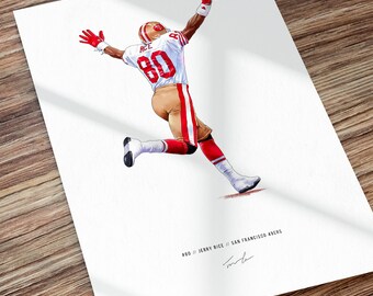 Jerry Rice San Francisco 49ers 3 NFL Football Art Print 11x14 48x36 - Etsy