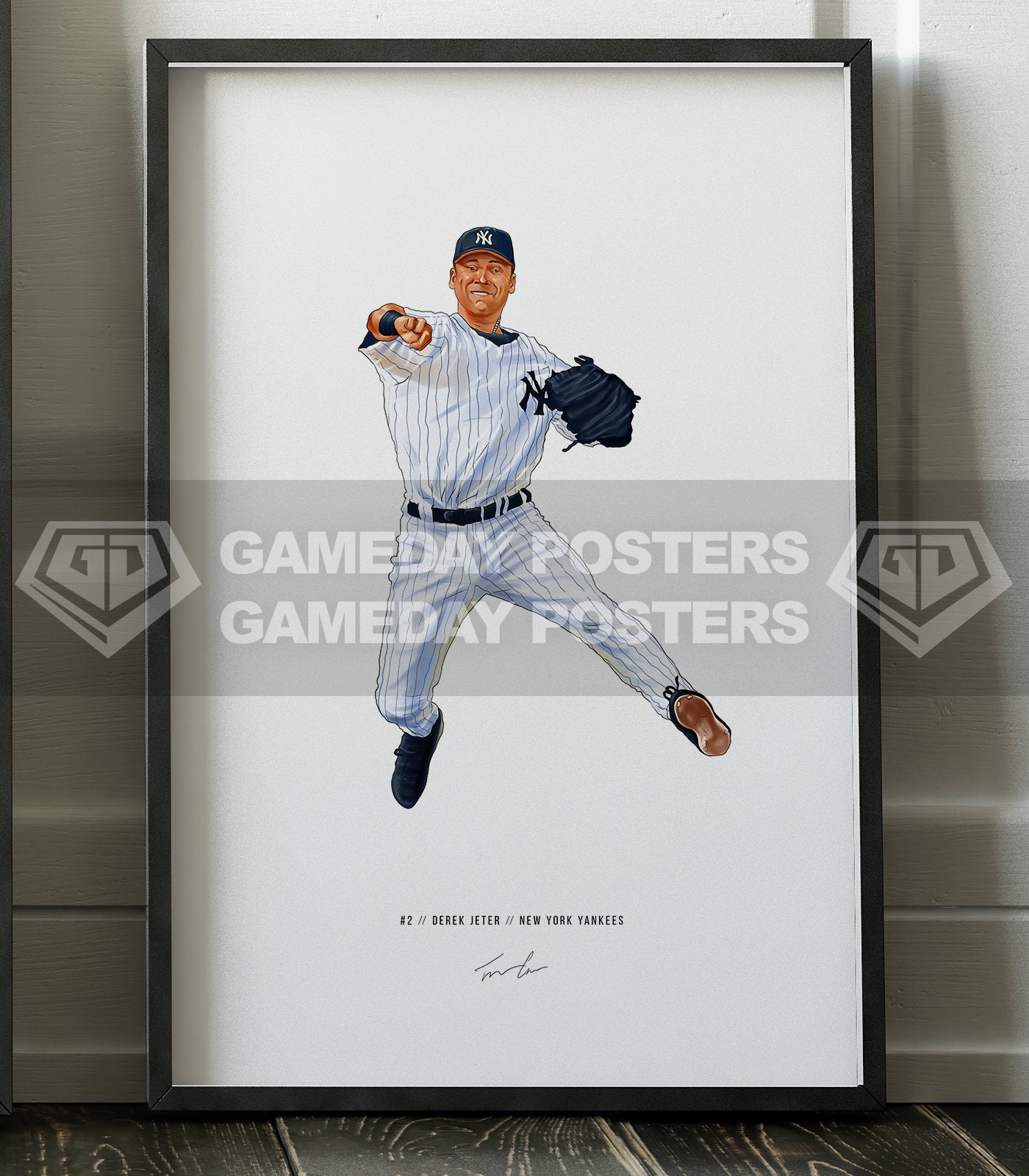 Derek Jeter V2 Poster New York Yankees MLB Baseball Wall Art - Etsy