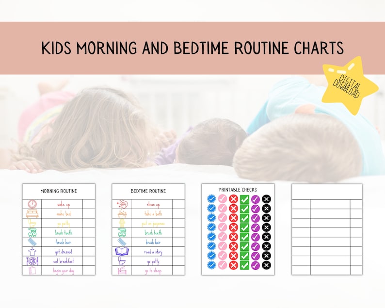 Kids Checklist Printable, Editable Daily Routine, To-do-chart, Toddler ...