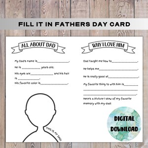Father's Day Card, I Love Dad, All About Dad, Dad is the Best, Best Dad ...