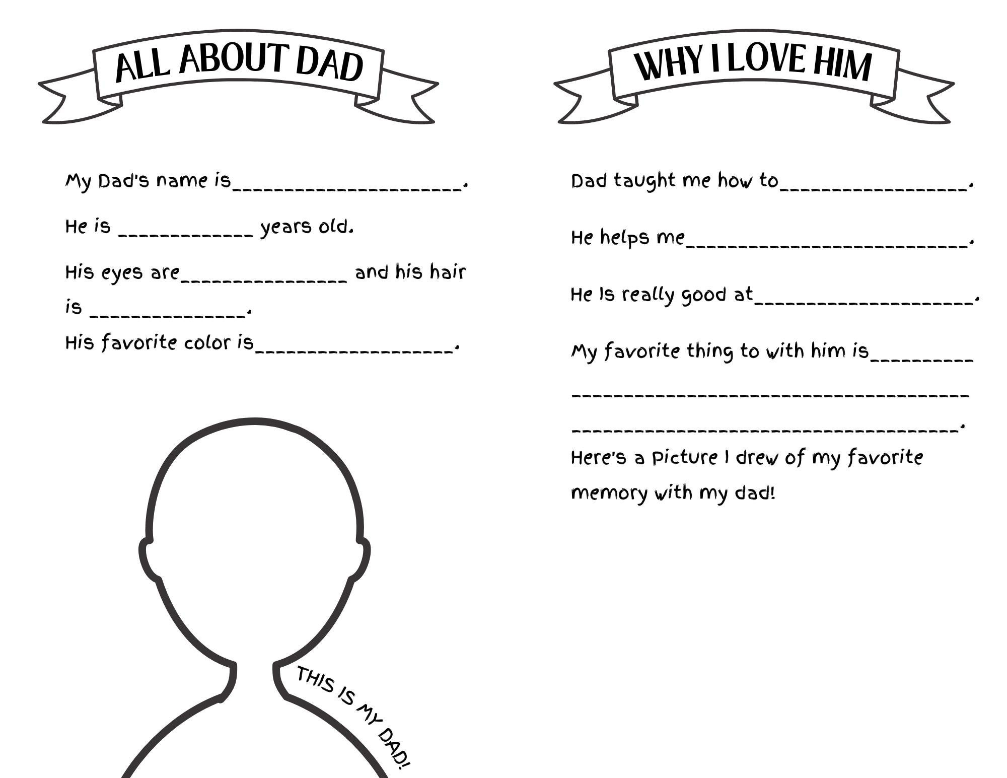 Father's Day Card, I Love Dad, All About Dad, Dad is the Best, Best Dad ...