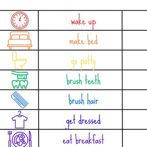 Kids Checklist Printable, Editable Daily Routine, To-do-chart, Toddler ...