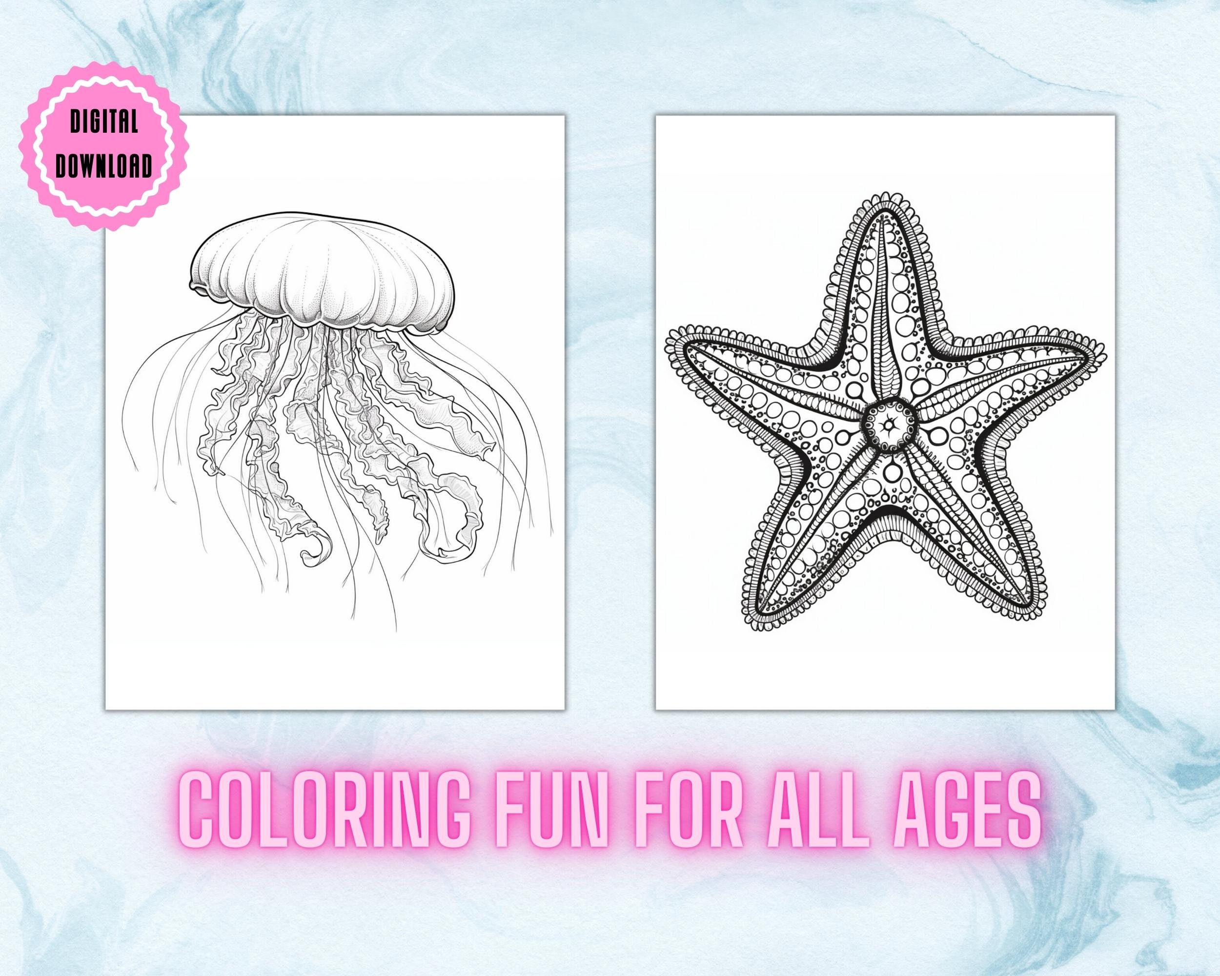 Ocean Odyssey Ocean Coloring Book Printable Pages Adult - Etsy