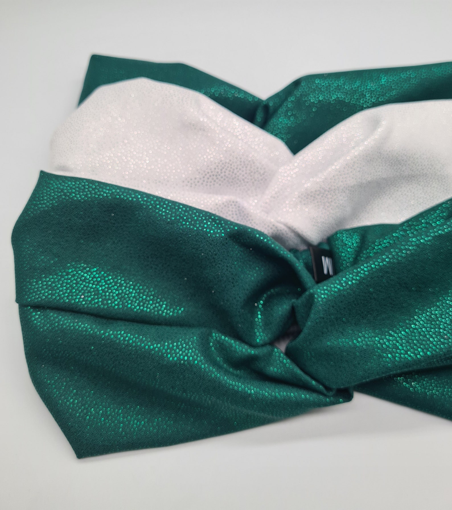 Green Shiny Headband, Green Sparkle Turban, Green With Glitter Hair ...