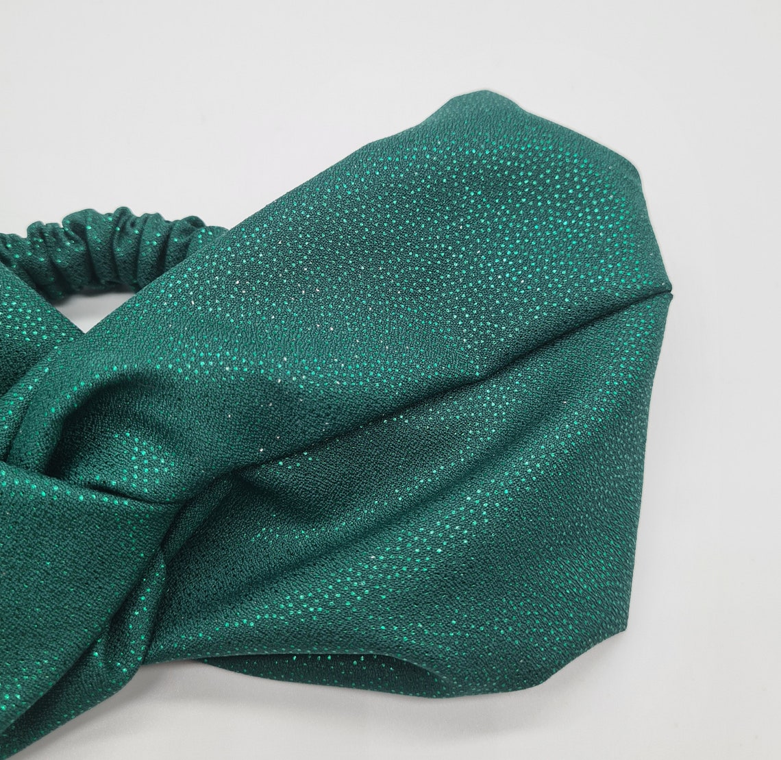 Green Shiny Headband, Green Sparkle Turban, Green With Glitter Hair ...