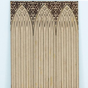 Elaborate Gothic Style Tall Engraved Wall Panel - 1:12 Scale ...