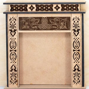 Miniature Gothic Celtic Style Large Fireplace - 1 12 or 1 24 Scale Kit ...