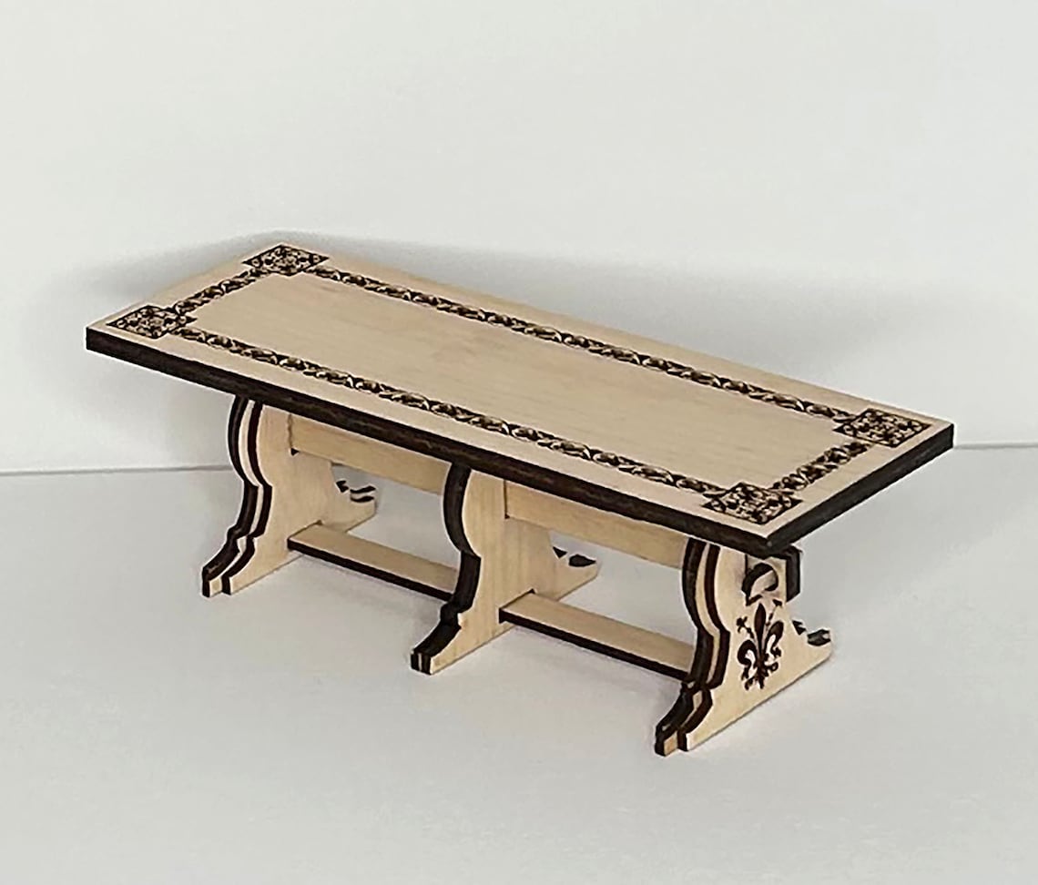 Miniature Medieval Gothic Style Large Dining Table - 1 12 or 1 24 Scale ...