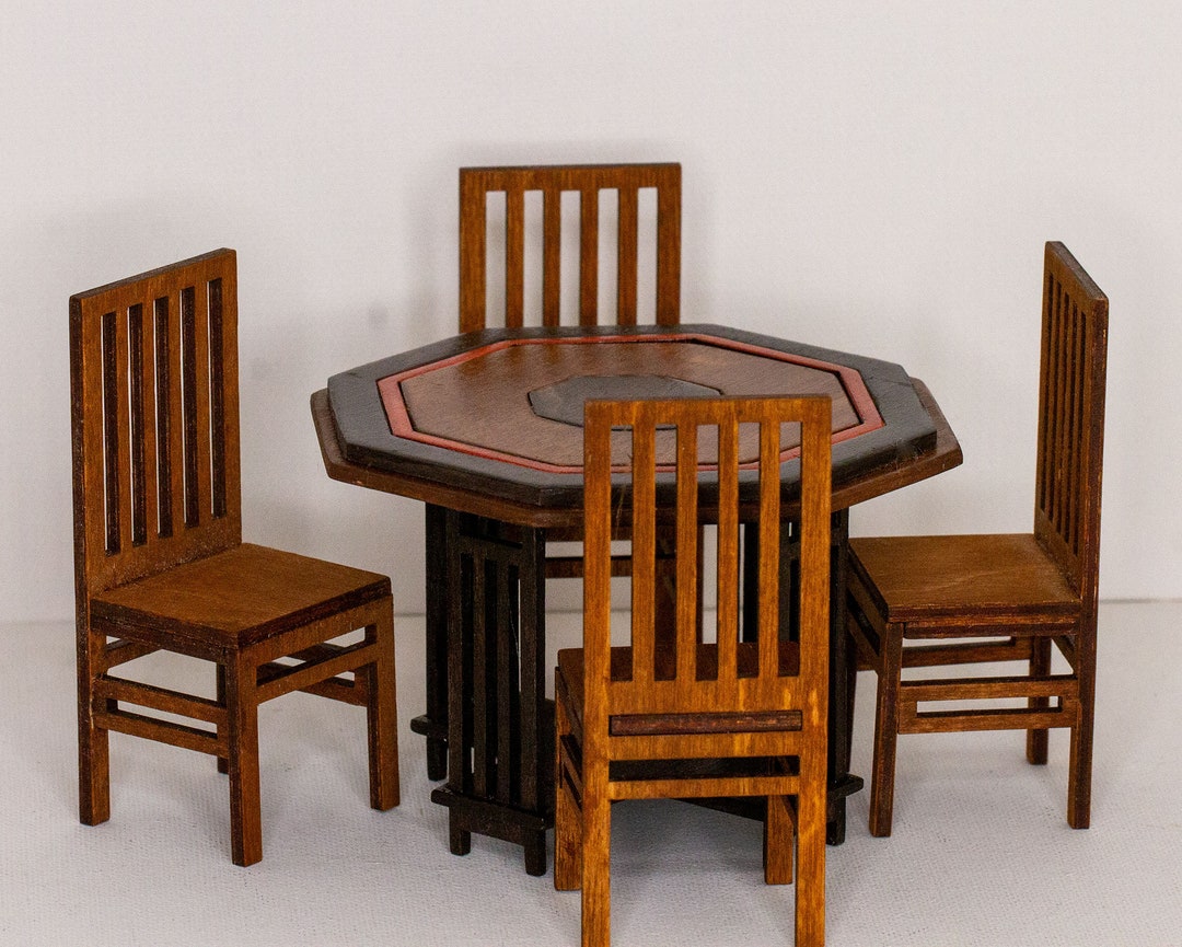 Arts and Crafts Style Game Table and Chair Set - 1:12 Scale Kit - Etsy