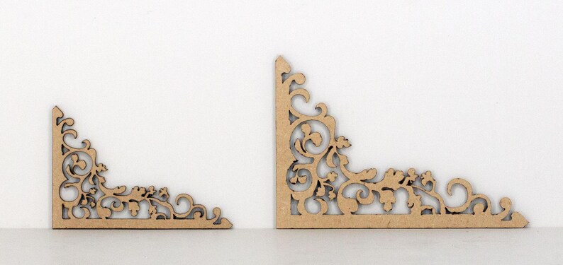 Miniature Dollhouse Filigree Corner Moldings Set of Two Unfinished ...