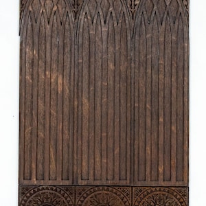 Elaborate Gothic Style Tall Engraved Wall Panel - 1:12 Scale ...