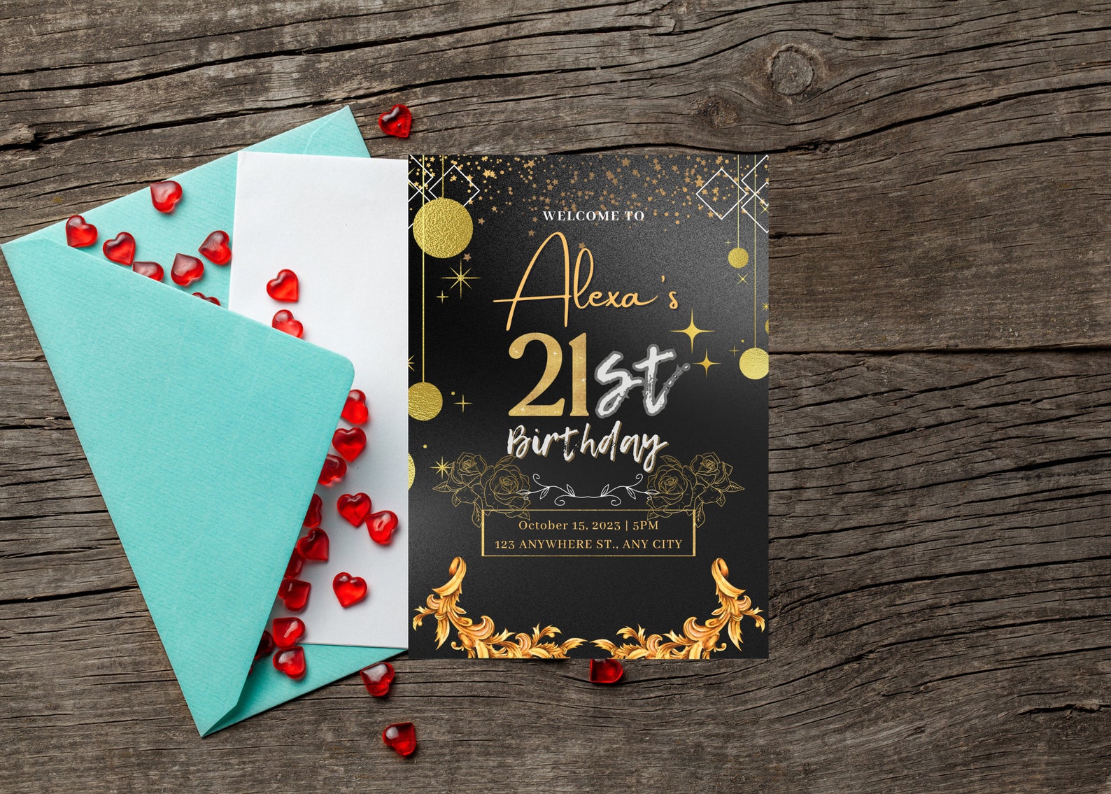 Printable Modern Birthday Invitation Card Template Editable - Etsy