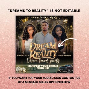 Vision Board Flyer, Vision Board Party Flyer, Manifesting Event Flyer ...