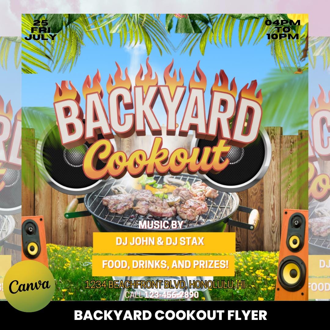 Backyard Cookout Flyer | BBQ Party Invitation | Summer Grill & Chill ...