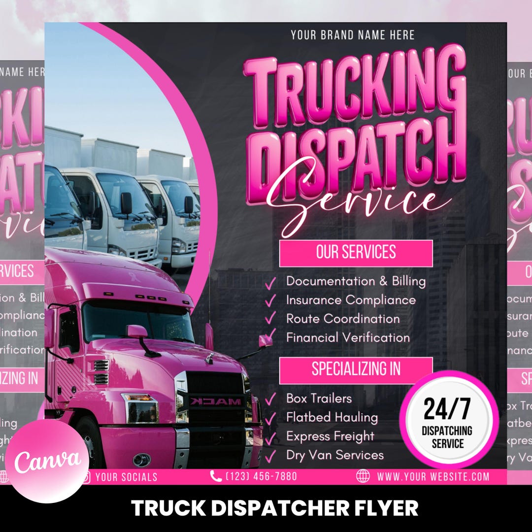 Truck Dispatcher Flyer Template | Freight Dispatching & Trucker Service ...