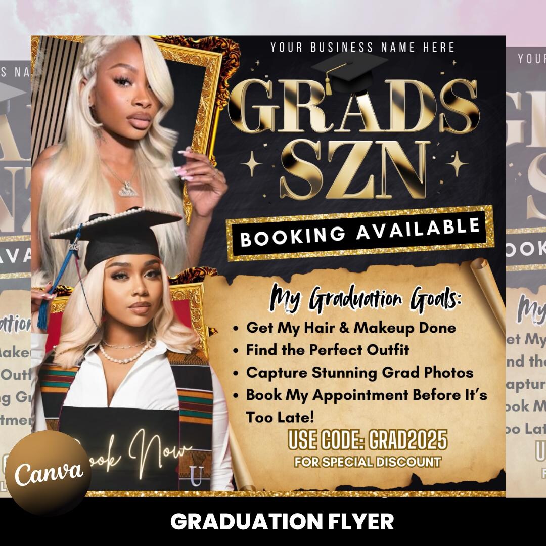 Class of 2025 Graduation Flyer, Canva Graduation Invite, DIY Grad ...
