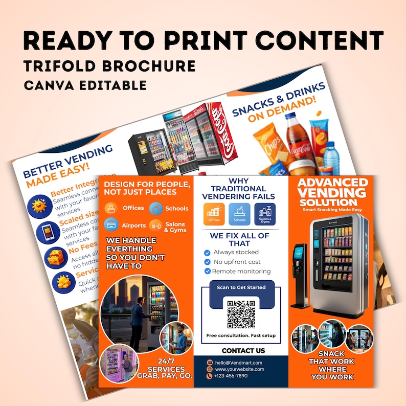 Vending Machine Business Brochure Template, Vending Machine Trifold ...