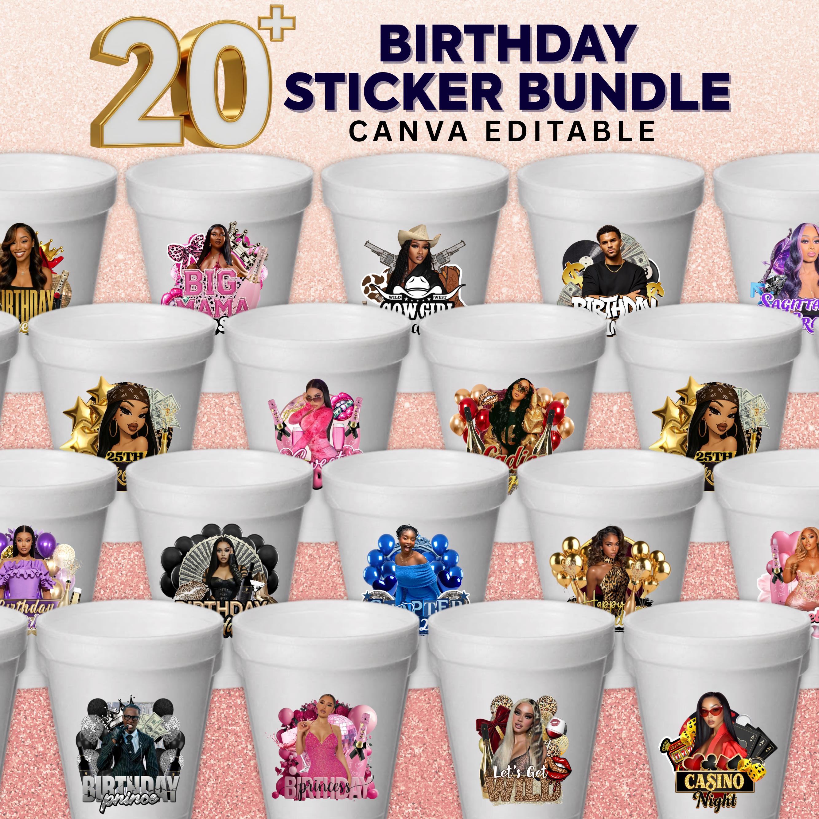 Zodiac Birthday Designs Bundle, Cowgirl Styrofoam Cup Sticker, Hoedown ...