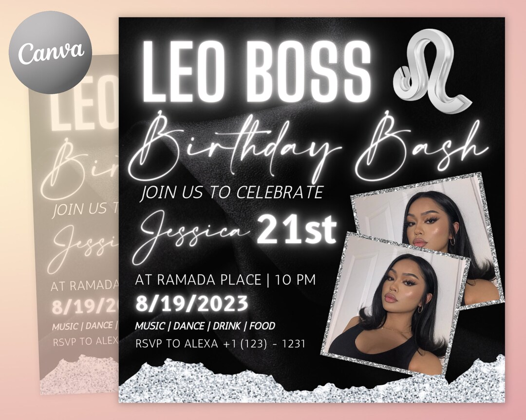 Leo Birthday Flyer, Birthday Template, Birthday Girl, Party Flyer ...