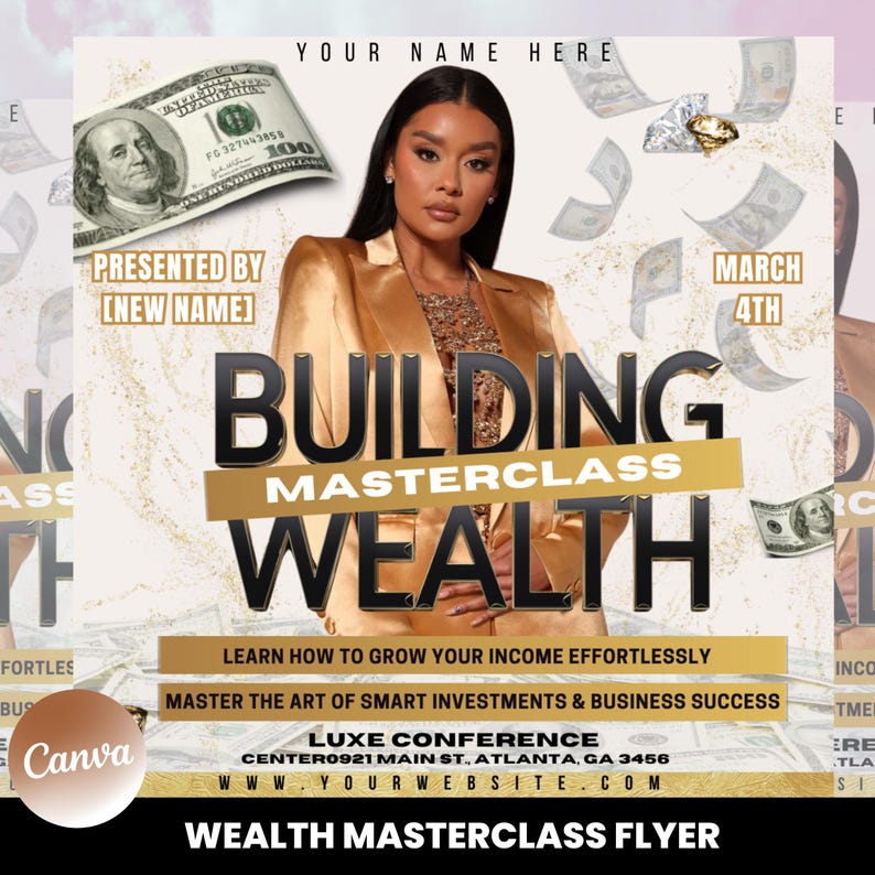 Wealth Masterclass Flyer | DIY Business Flyer | Wealth Building and ...