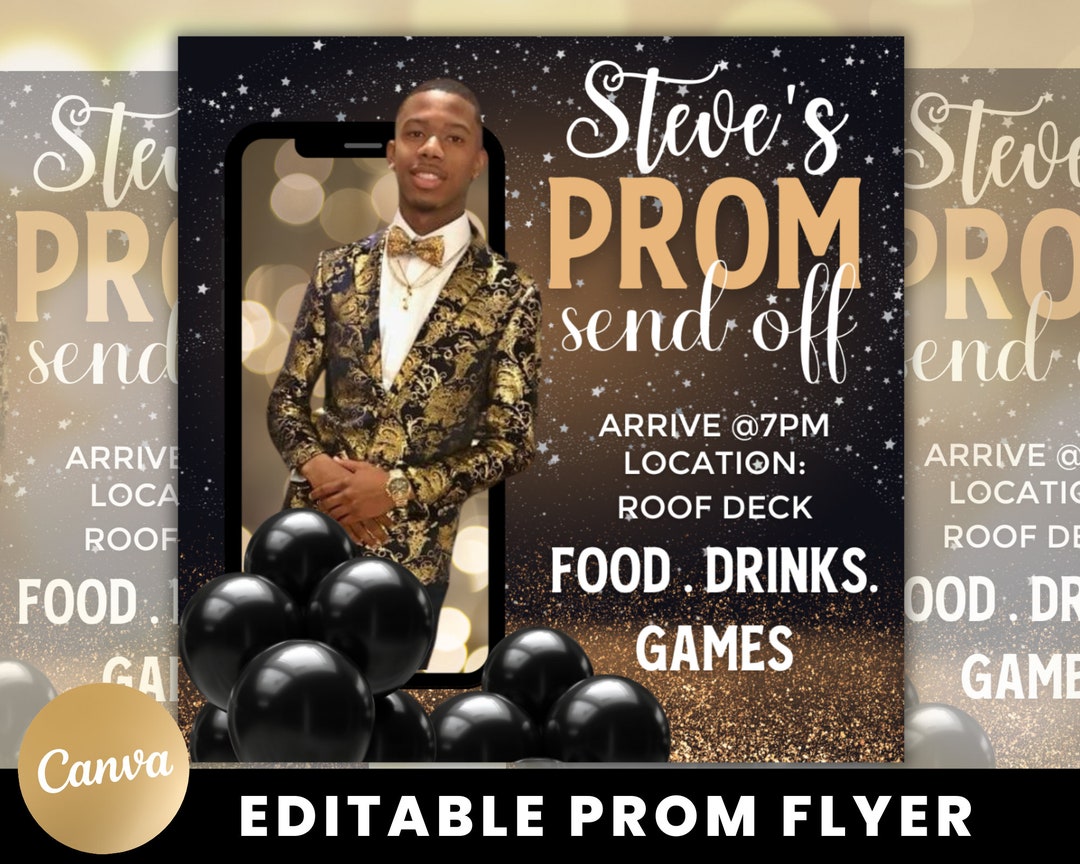 Prom Send off Flyer, Prom Invitation Flyer, Prom Event Flyer, Prom ...