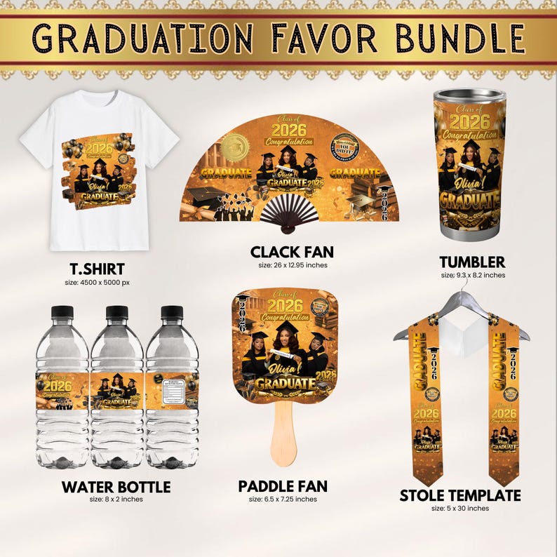 Graduation Party Favor Bundle, Graduation Chip Bag Canva Template ...