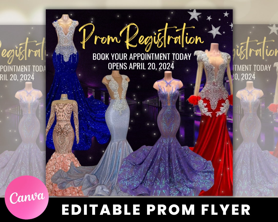 Prom Dress Flyer, Prom Send off Flyer, Prom Flyer, Prom Send off ...