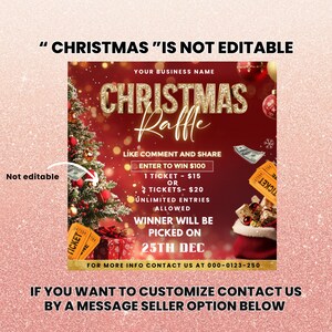 Christmas Raffle Flyer, Christmas Flyer, DIY Flyer Design Template ...