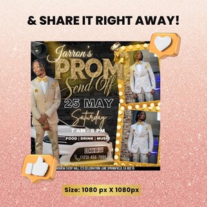 Prom Send off Flyer, Prom Invitation Flyer, Prom Event Flyer, Prom ...
