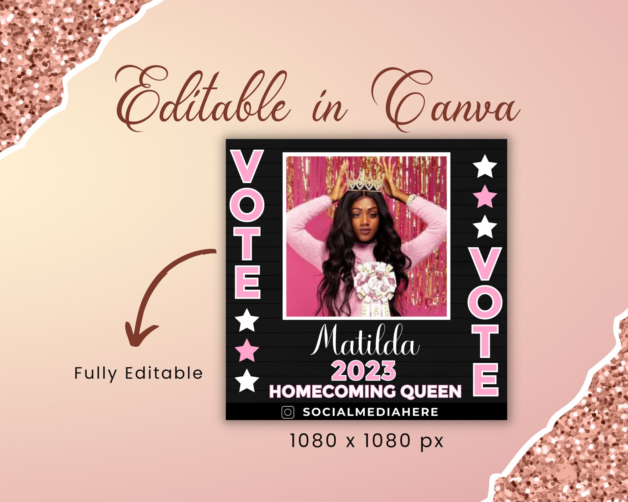 Vote Homecoming Queen Flyer, Homecoming Flyer, Campaign Flyer, Class ...
