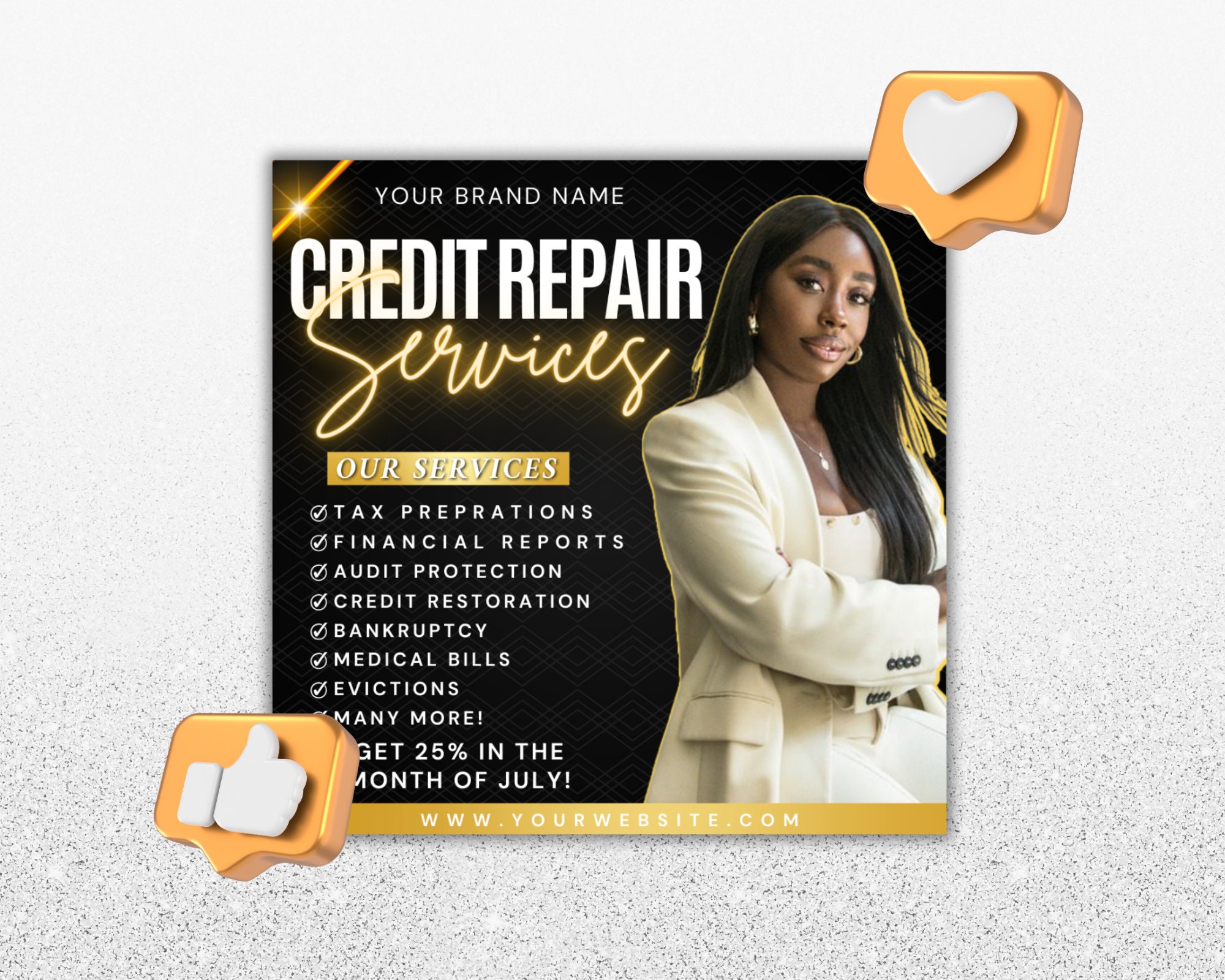Credit Repair Flyer, Consultation Services Flyers, Canva Credit Repair ...