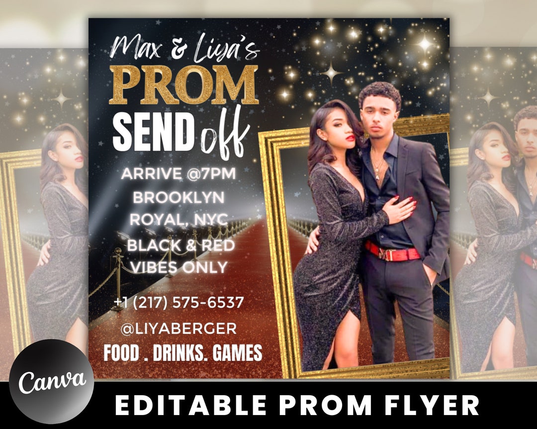 Prom Send off Flyer, Prom Invitation Flyer, Prom Event Flyer, Prom ...