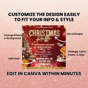 Christmas Raffle Flyer, Christmas Flyer, DIY Flyer Design Template ...