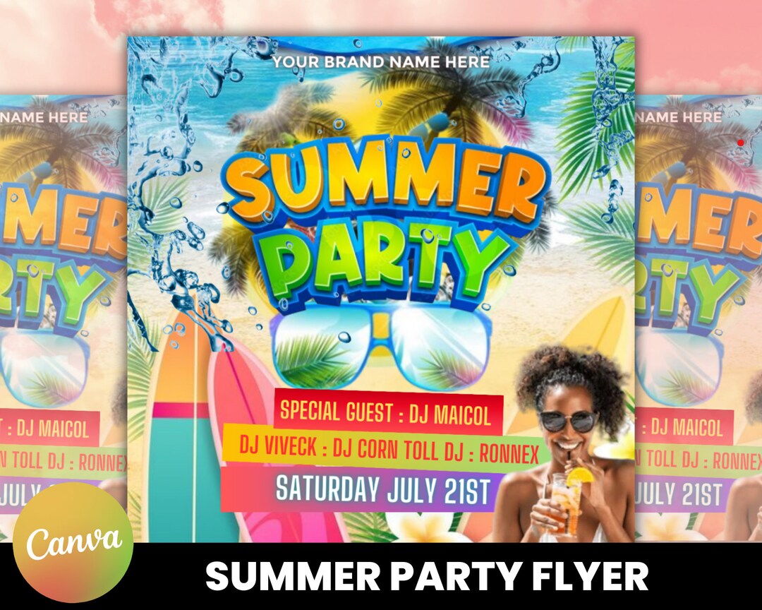 Pool Party Flyer, Summer Party Flyer, Summer Beach Party Flyer, Baddies ...