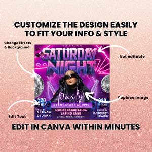 Saturday Party Flyer, Club Party Flyer, Saturdayfnight Club Flyer ...