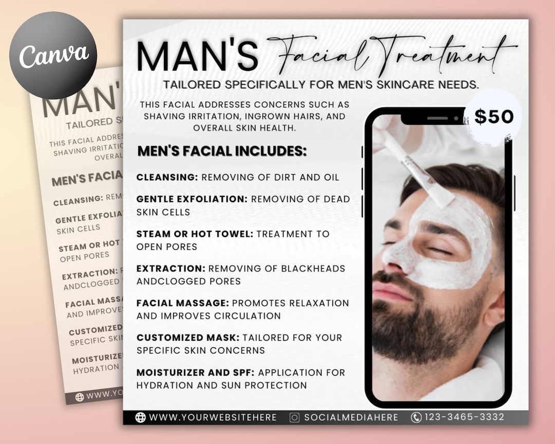 Editalble Facial Specials Flyer DIY Canva Template Facial Treatment ...