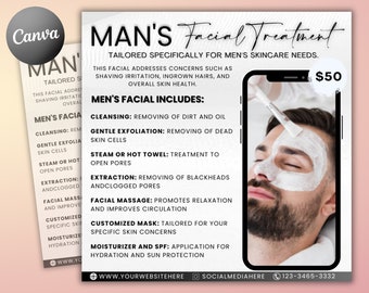Facial Specials Flyer DIY Canva Template Facial Treatment Flyer Book ...