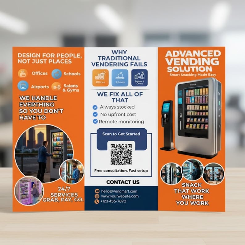Vending Machine Business Brochure Template, Vending Machine Trifold ...