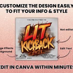Kickback Party Flyer, Editable Kickback Club Flyer, Club DJ Party ...