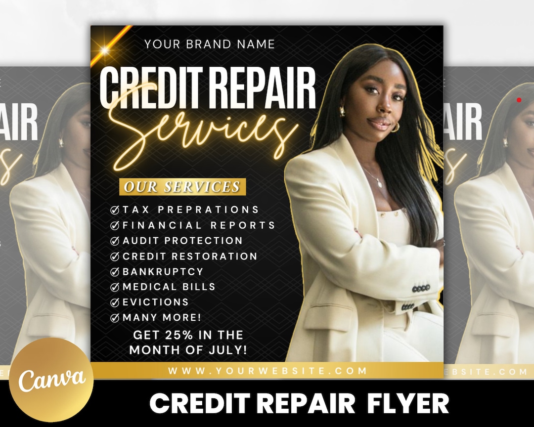 Credit Repair Flyer, Consultation Services Flyers, Canva Credit Repair ...