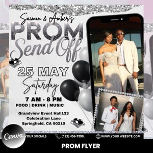 Prom Send off Flyer, Prom Invitation Flyer, Prom Event Flyer, Prom ...