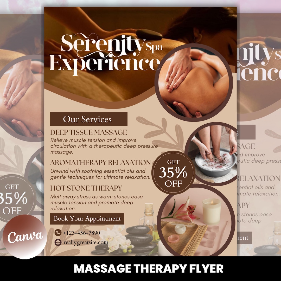 Massage Therapy Flyer | Spa Flyer | Esthetician Flyer | Body Treatment ...